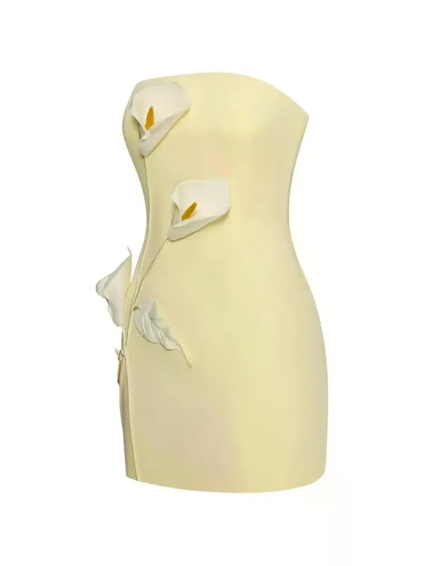 Jw Pei Floral Detail Strapless Mini Dress