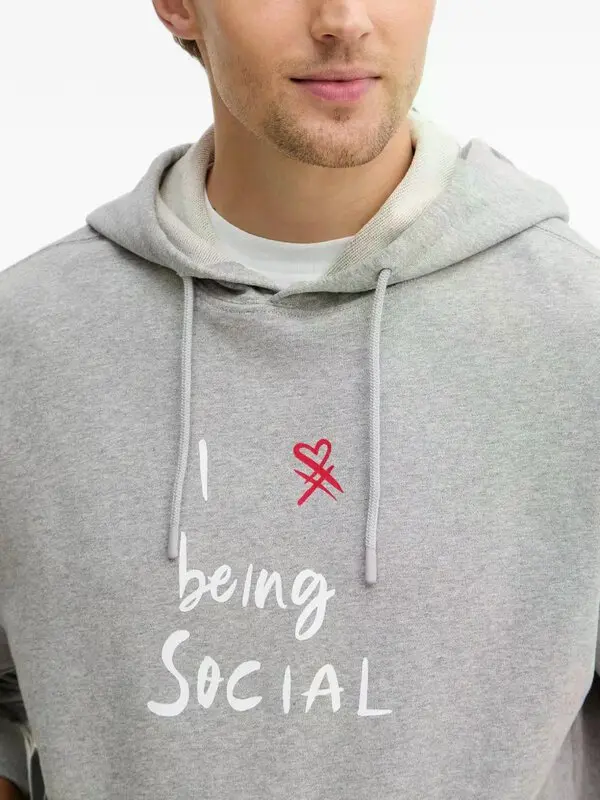 BENETTON Drawstring Hoodie With Graphic Detail