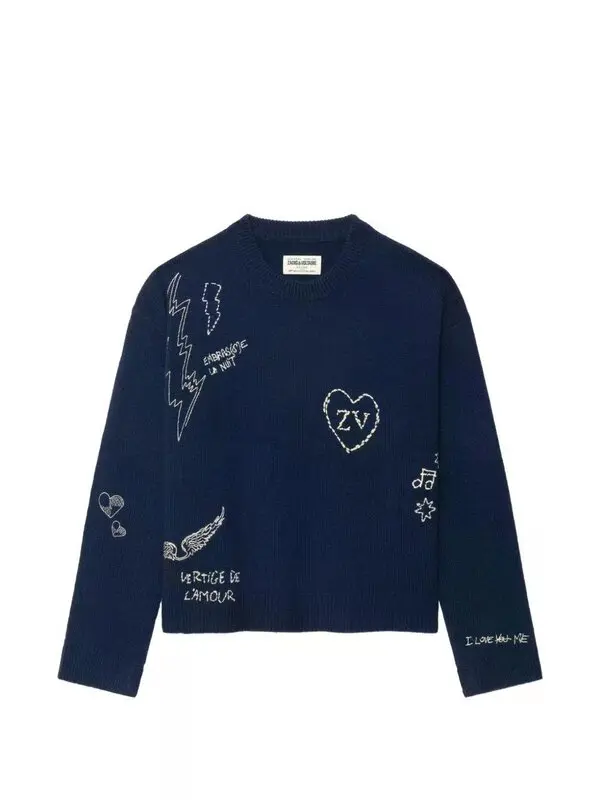 Zadig&Voltaire Markuz Jumper 100% Cashmere - Blue