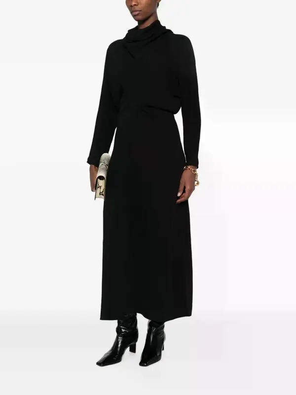 TOTEME Slouch-waist Scarf Maxi Dress - Black