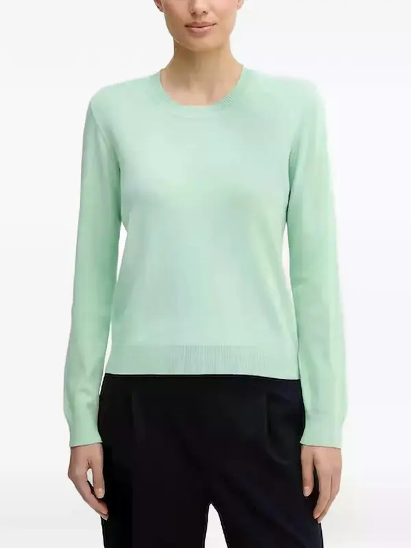 BENETTON Crew Neck Cotton Sweater - Green