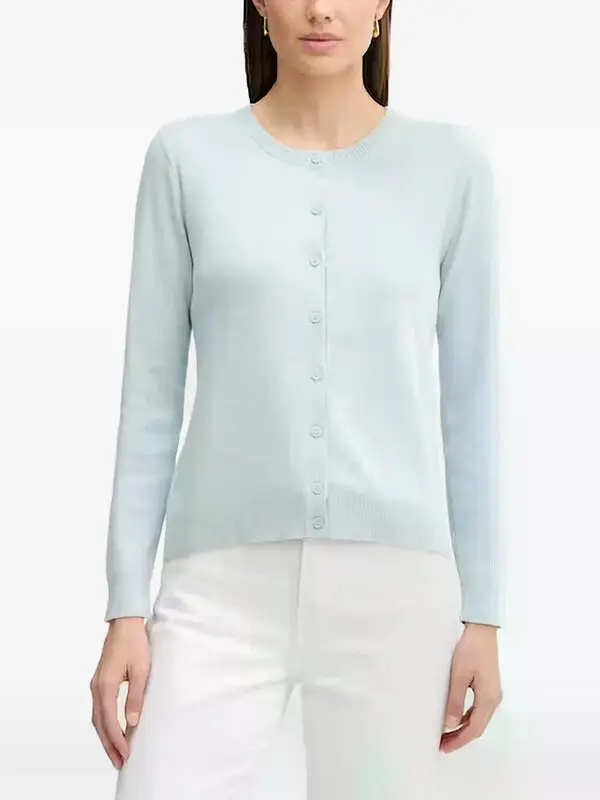 BENETTON V-neck Ribbed Sweater - Blue