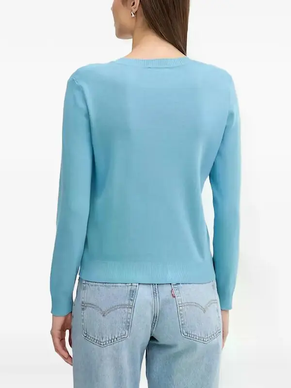 BENETTON V-neck Ribbed Knit Pullover
