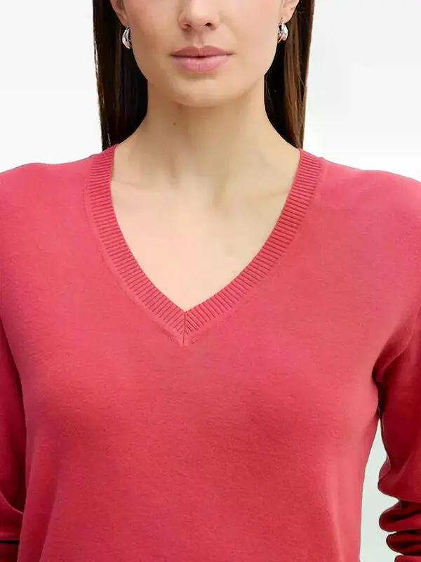 BENETTON V-neck Sweater With Ribbed Trims