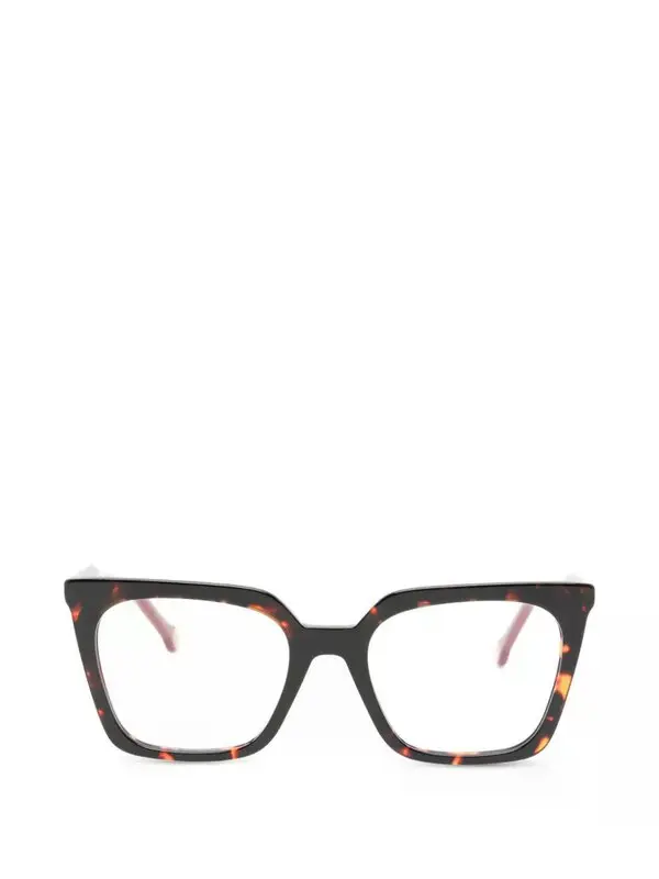 Carolina Herrera Square Frame Clip-on Eyeglasses - Brown
