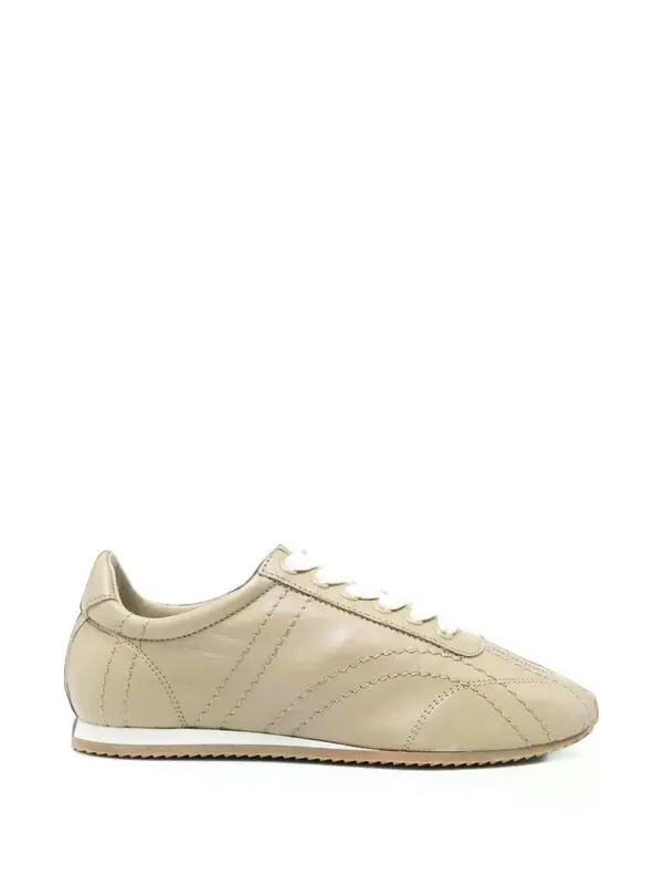 TOTEME Contrast-stitched Leather Sneakers - Neutrals