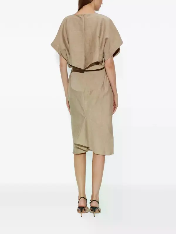 Jacquemus Back-slit Linen Midi Dress