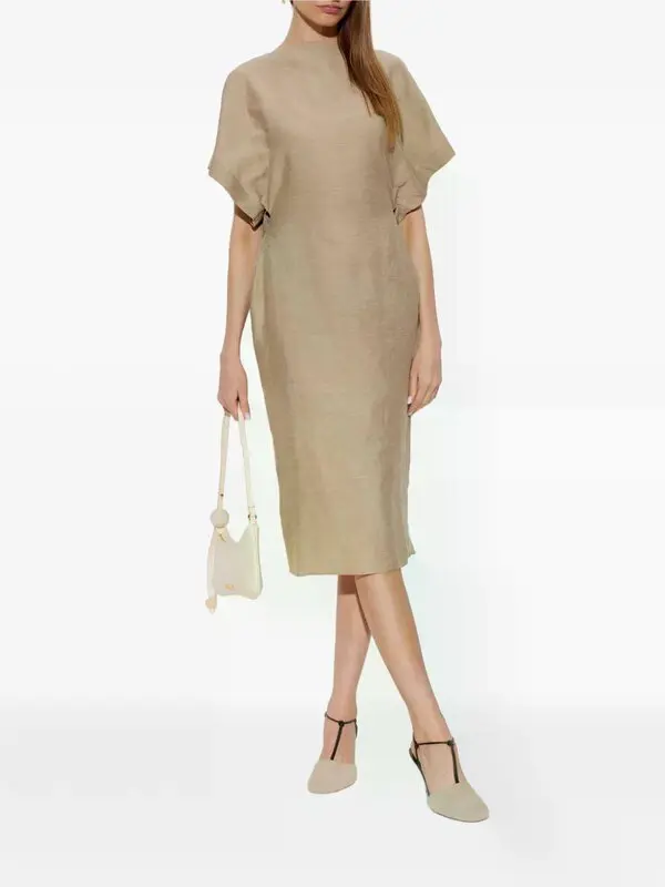 Jacquemus Back-slit Linen Midi Dress