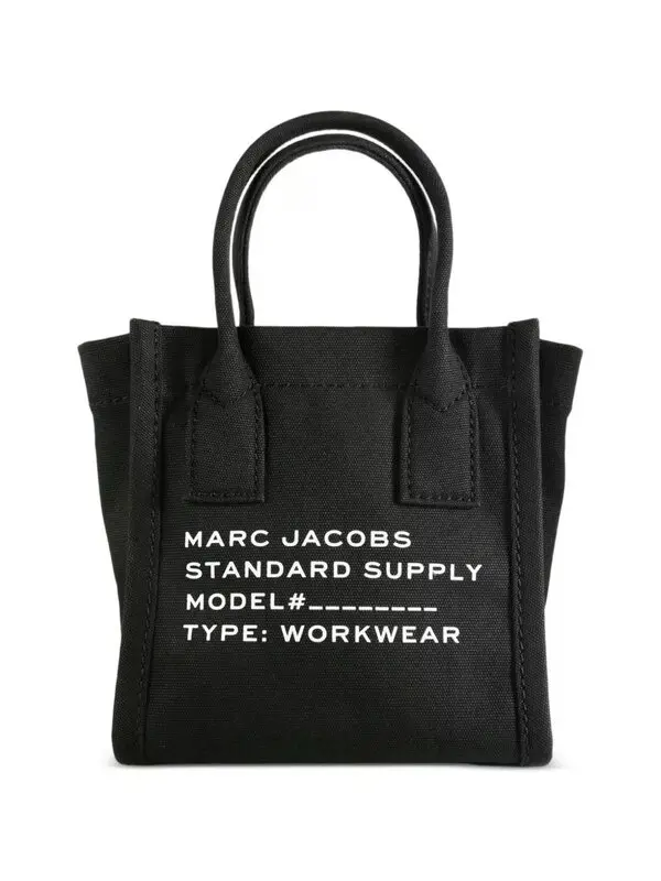 Marc Jacobs Logo Print Canvas Tote Bag - Black