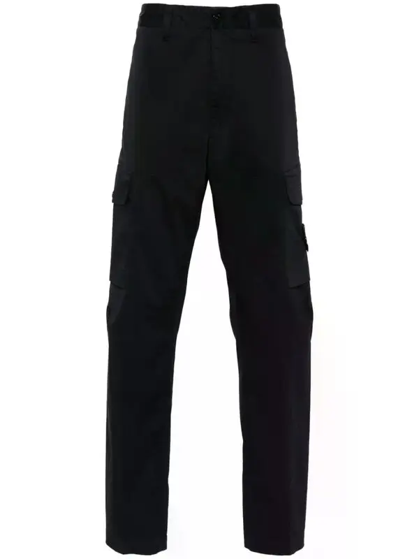Stone Island Compass-badge Straight-leg Trousers - Blue