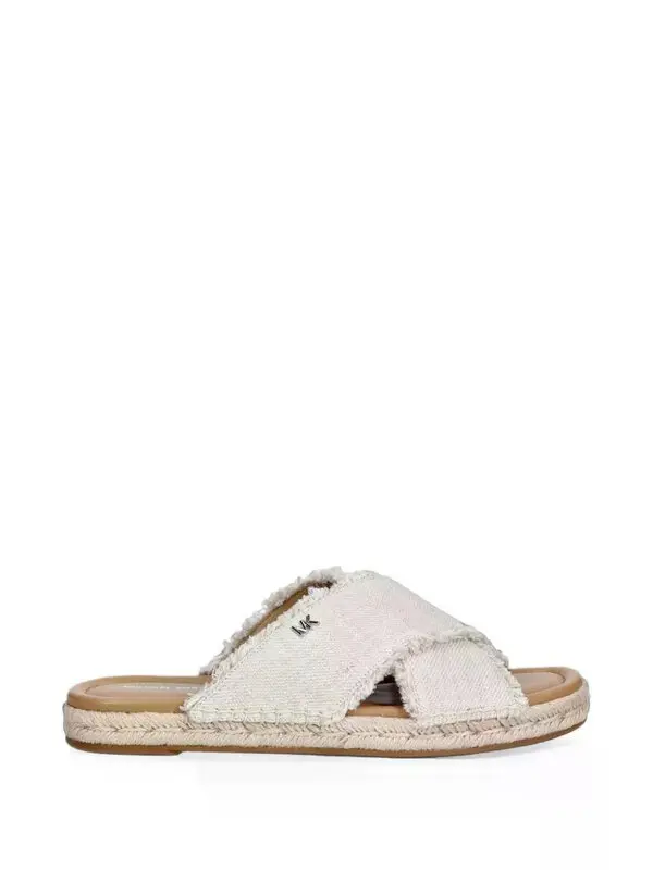 Michael Kors Frayed Crossover-strap Sandals - Neutrals