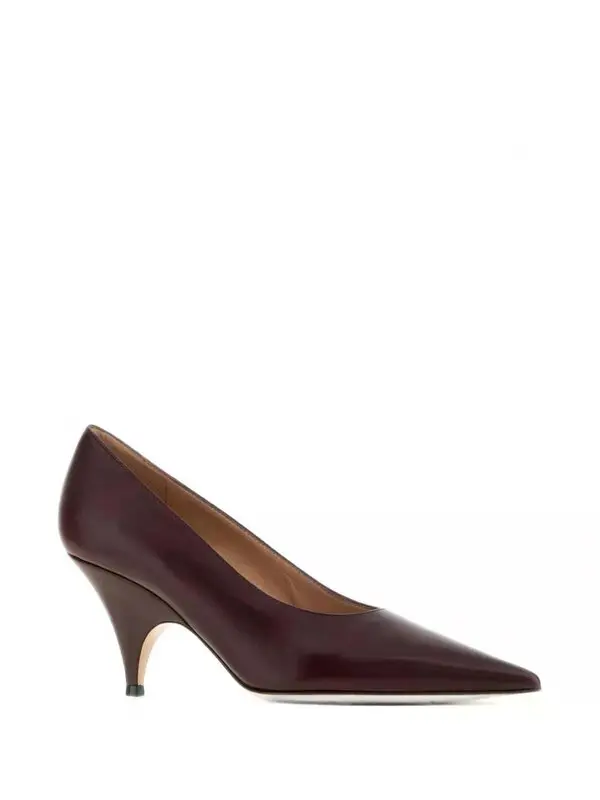GIANVITO ROSSI Sofia Leather Pointed Toe Pumps - Red