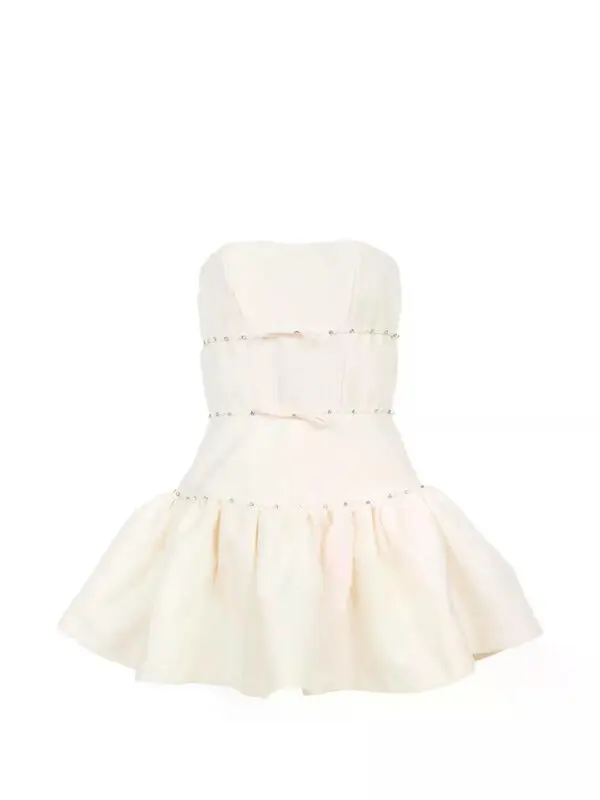 KENZIE KLAMBIE Crystal Embellished Strapless Mini Dress