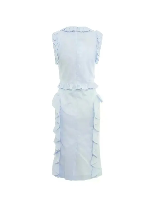 SHUSHU/TONG Ruffle-trim Sleeveless Midi Dress