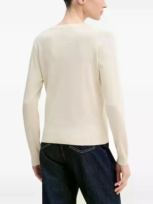 BENETTON V-neck Jumper With Ribbed Detailing