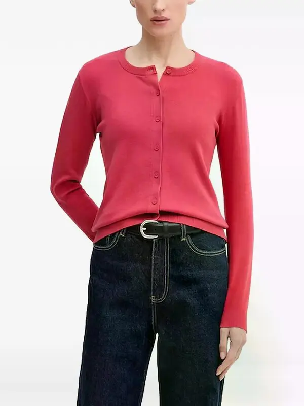 BENETTON Crew Neck Cardigan - Pink