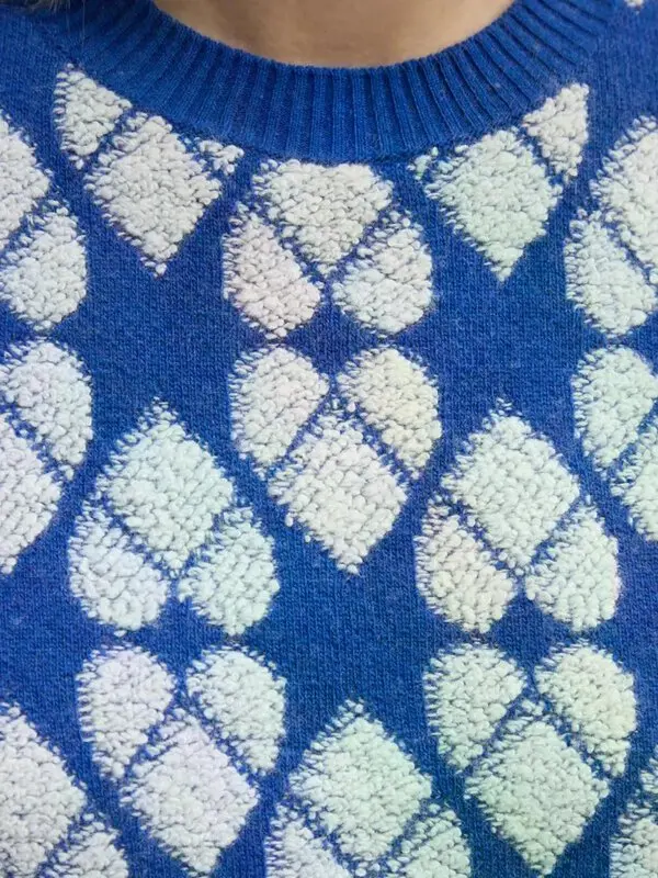BENETTON Argyle Pattern Knit Sweater