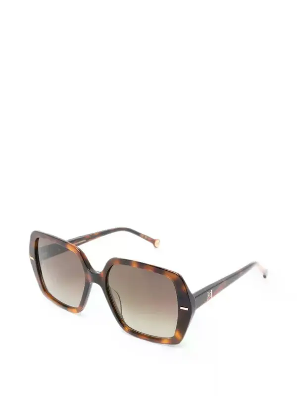 Carolina Herrera Tortoiseshell-effect Geometric-frame Sunglasses