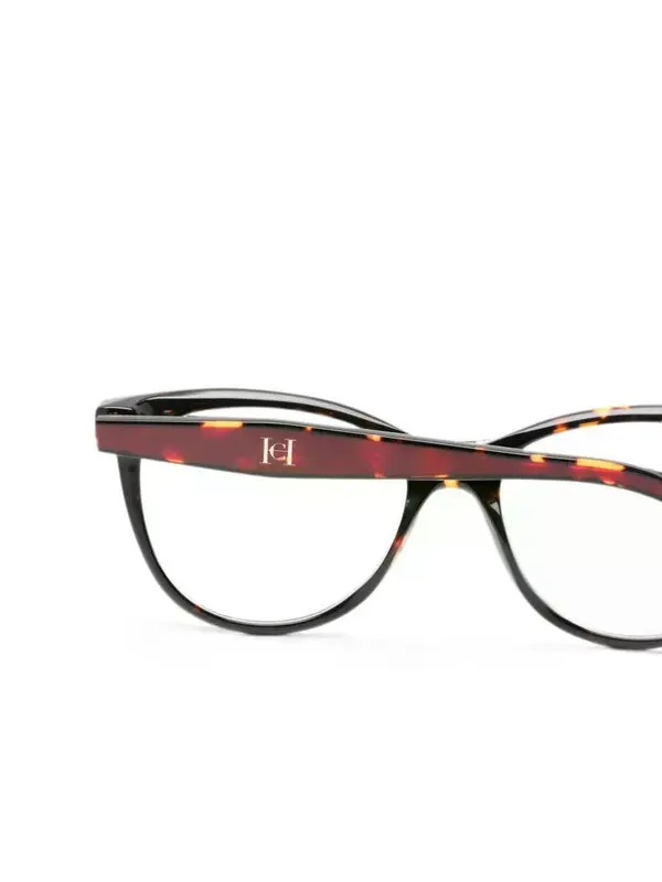 Carolina Herrera Tortoiseshell-effect Clip-on Sunglasses