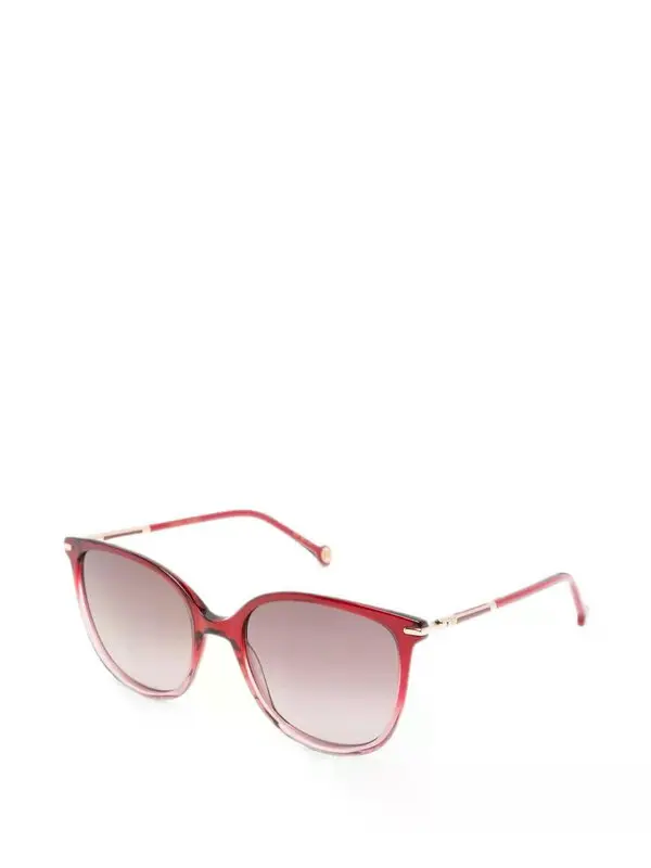 Carolina Herrera Gradient-effect Geometric-frame Sunglasses - Red