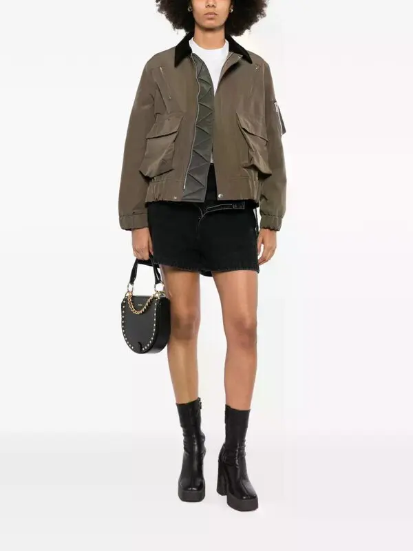 Sacai High-waisted Denim Shorts - Black