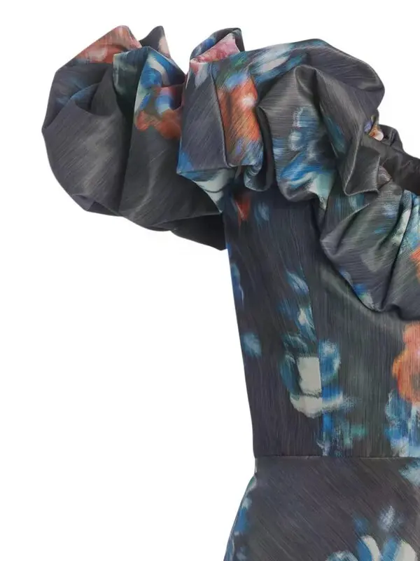 MARKARIAN Floral Ikat-print Midi Dress