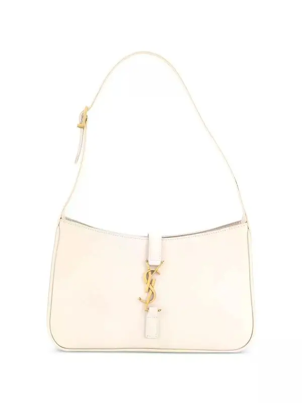 Saint Laurent Le 5 A 7 Leather Small Hobo Bag - Neutrals