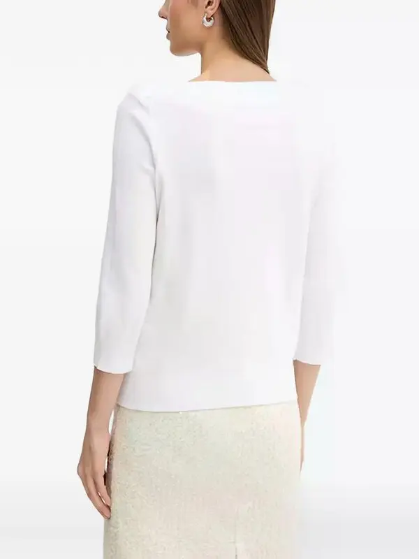 BENETTON Boat Neck Three-quarter Sleeve Top