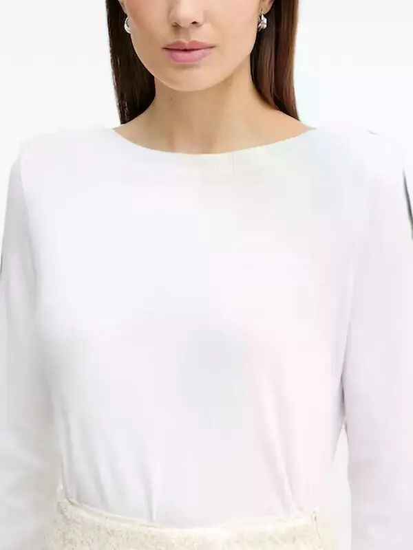 BENETTON Boat Neck Three-quarter Sleeve Top