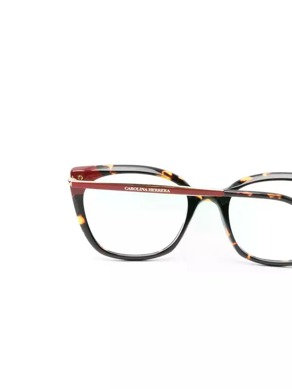 Carolina Herrera Tortoiseshell-effect Cat-eye Glasses