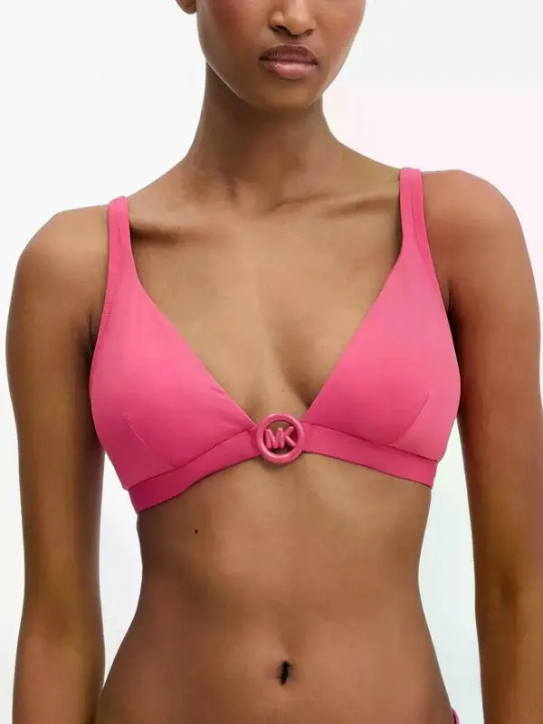 Michael Kors Logo-plaque Bikini Top - Pink