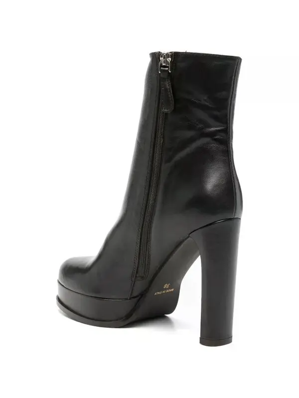CHANTAL Platform Leather Ankle Boots - Brown