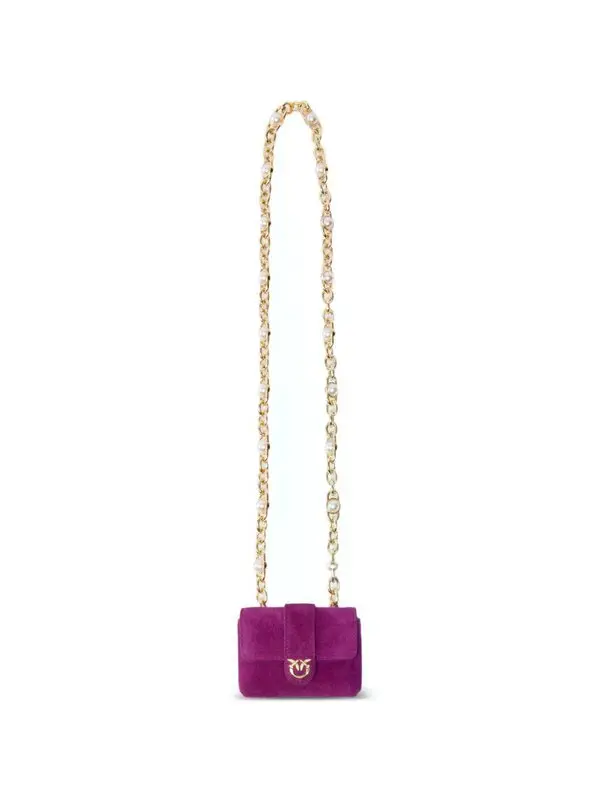 Pinko Love Birds Pearl-embellished Belt Bag - Purple