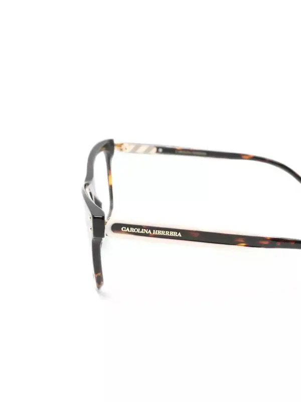 Carolina Herrera Tortoiseshell-effect Square-frame Glasses