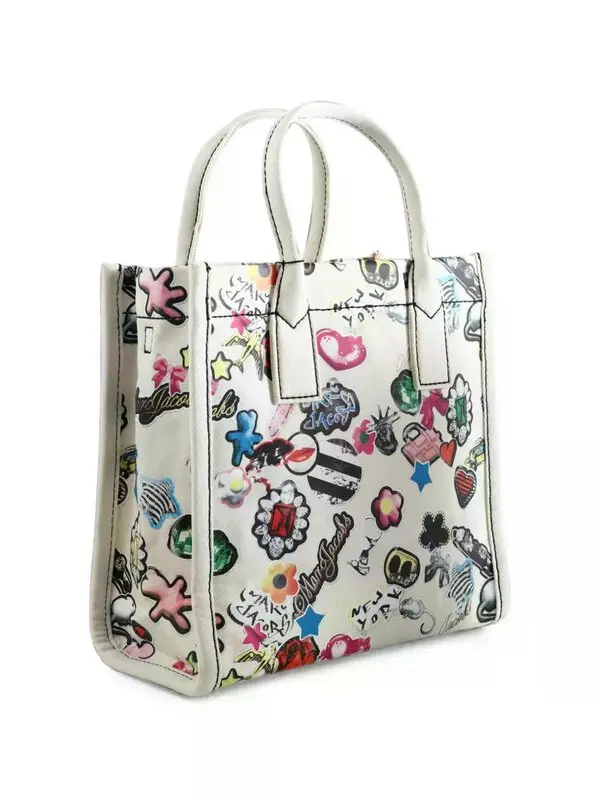 Marc Jacobs Medium Sticker-print Tote Bag - Neutrals