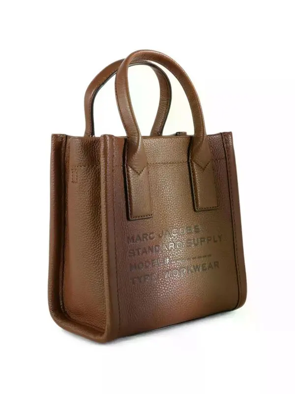 Marc Jacobs Logo-embossed Grained Leather Tote Bag - Brown