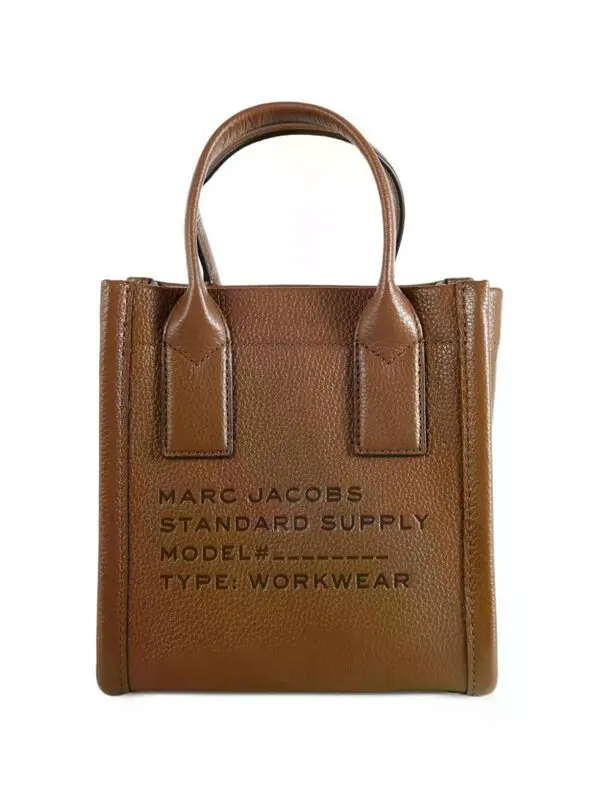 Marc Jacobs Logo-embossed Grained Leather Tote Bag - Brown