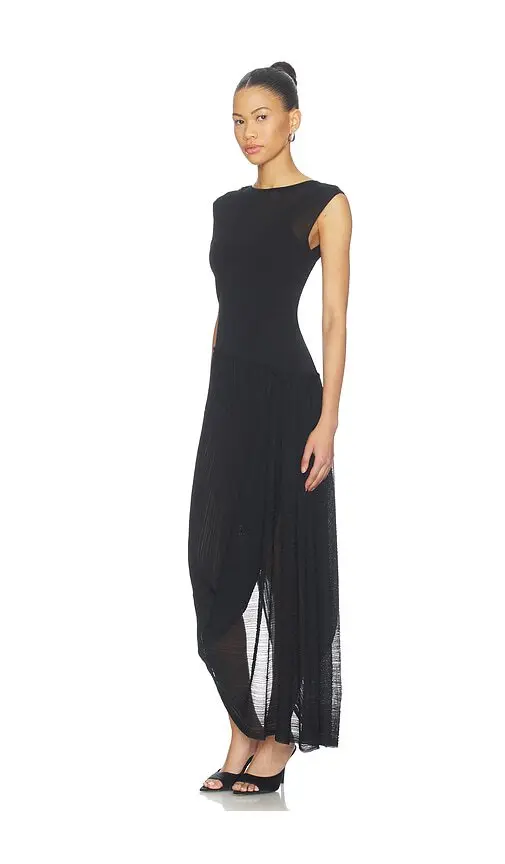 Balmain Flechage Viscose Draped Maxi Dress In . Also