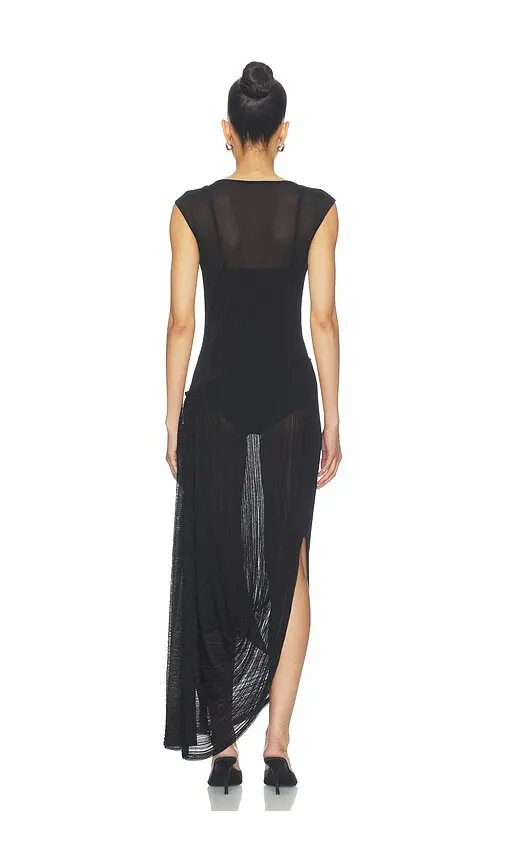 Balmain Flechage Viscose Draped Maxi Dress In . Also