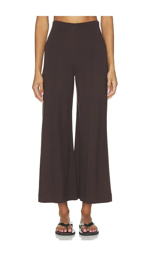 RIPLEY RADER Ponte Knit Cropped Wide Leg Pant In . Also - Chocolate