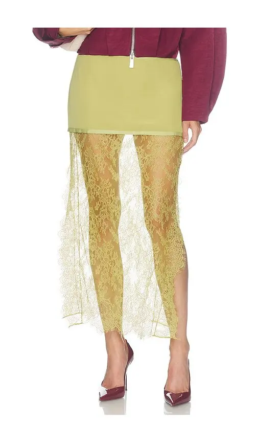 CAMILA COELHO Sabrina Midi Skirt - Green