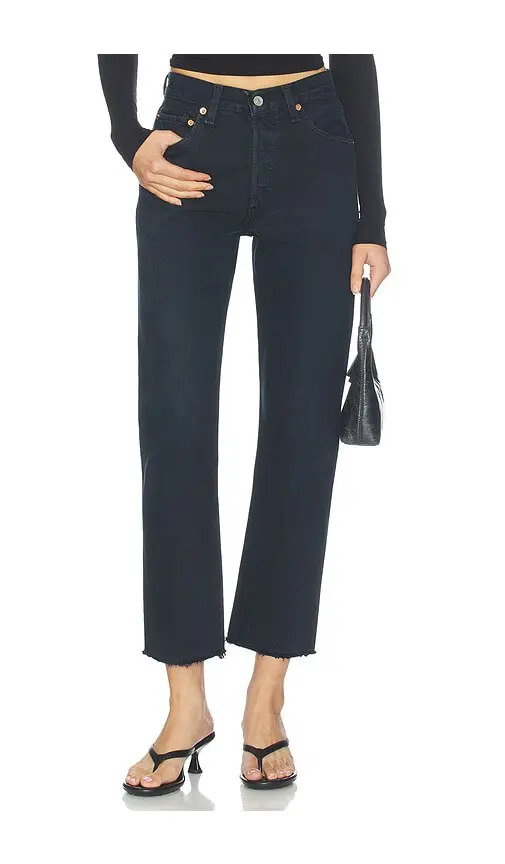 RE/DONE 70s Indigo Ass Rip Straight Leg Jeans In In . Also