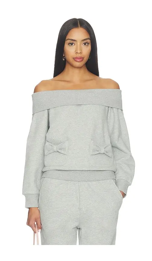 Sandy Liang Neston Sweatshirt In . Also - Grey