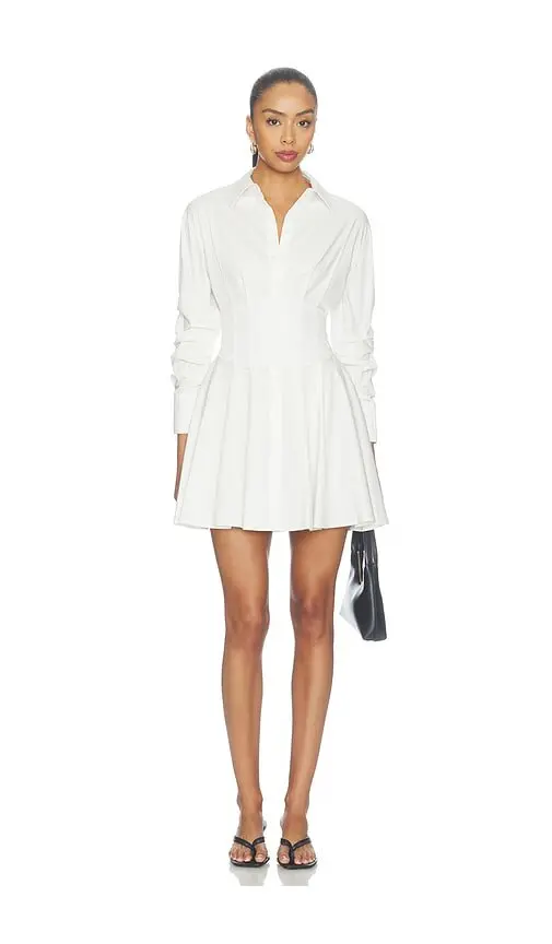 Alice + Olivia Edie Corset Button Down Mini Dress In . Also - White