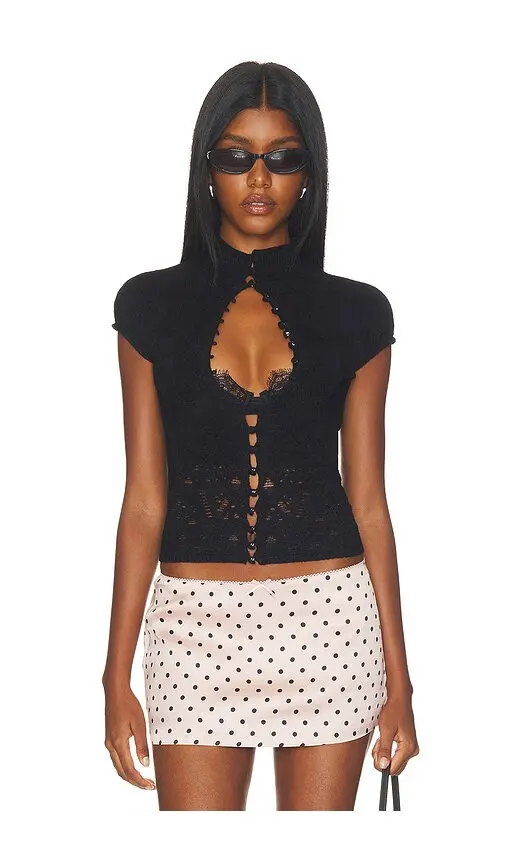 GUIZIO Mock Neck Top In . Also