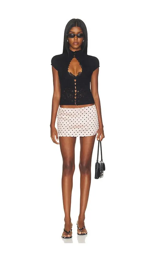GUIZIO Mock Neck Top In . Also