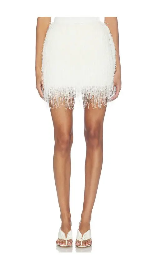 AEXAE Polyester Fringe Mini Skirt In . Also