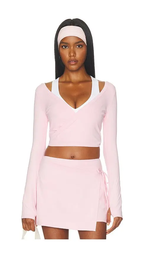RUNAWAY THE LABEL Torie Ballet Wrap Top In . Also