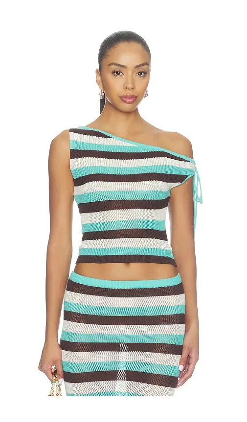 SEVEN WONDERS Hazel Off Shoulder Knit Top - Teal