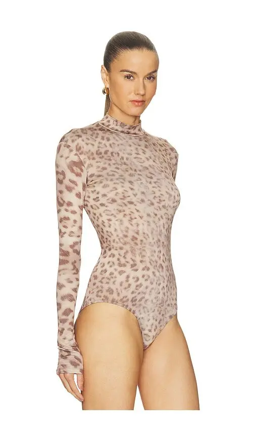 Lapointe Printed Jersey Mock Neck Bodysuit In . Also
